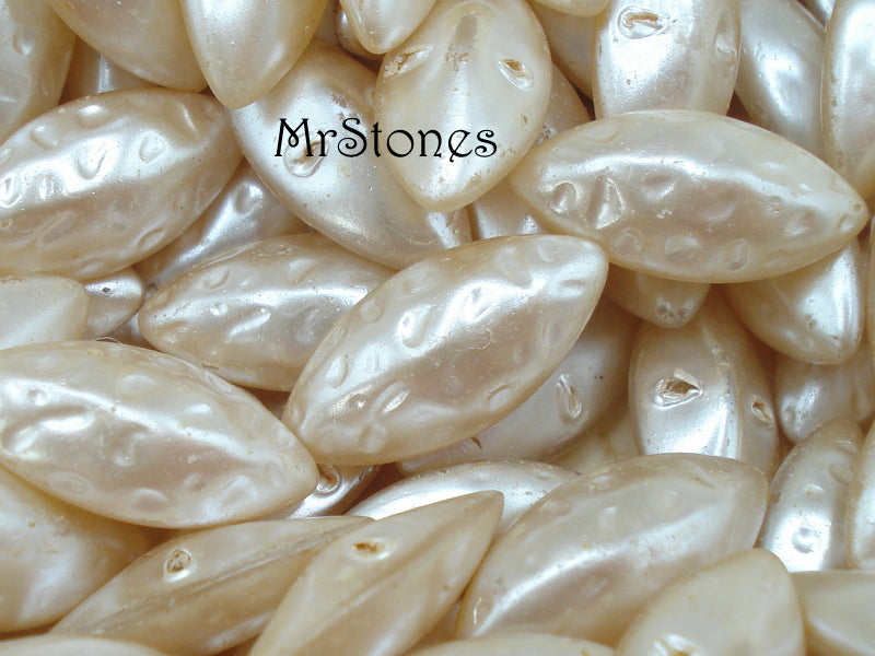 15x7mm Off White Pearl Marquise Navette Textured Buff Top Doublet ...