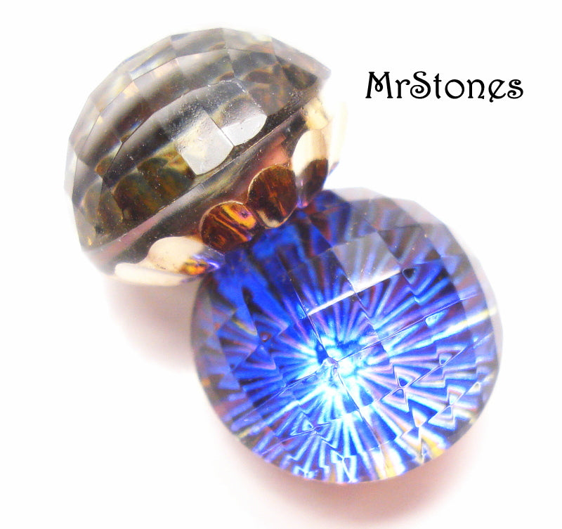 15mm (4761) 3/4 Round Heliotrope Fireball Glass Czech – MrStones