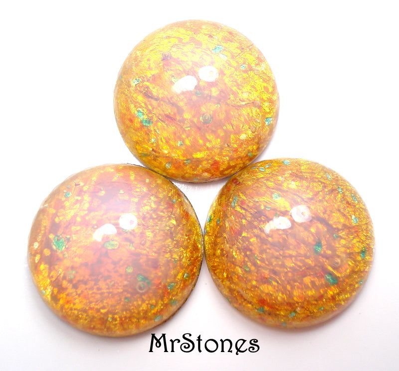 18mm (1684) Fire Opal Japan Round Glass Cabochon – MrStones