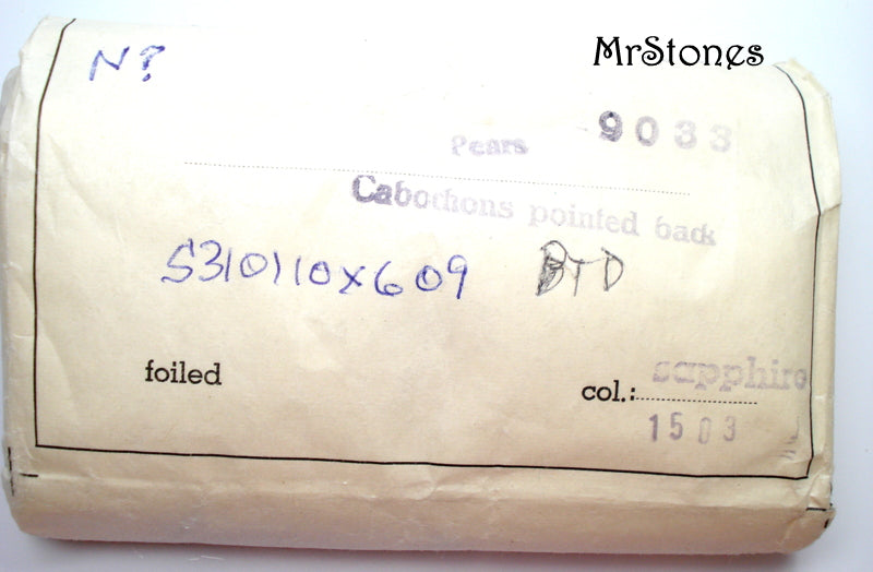 10x6mm (3101) Sapphire Blue Pear Shape Teardrop Buff Top Doublet – MrStones