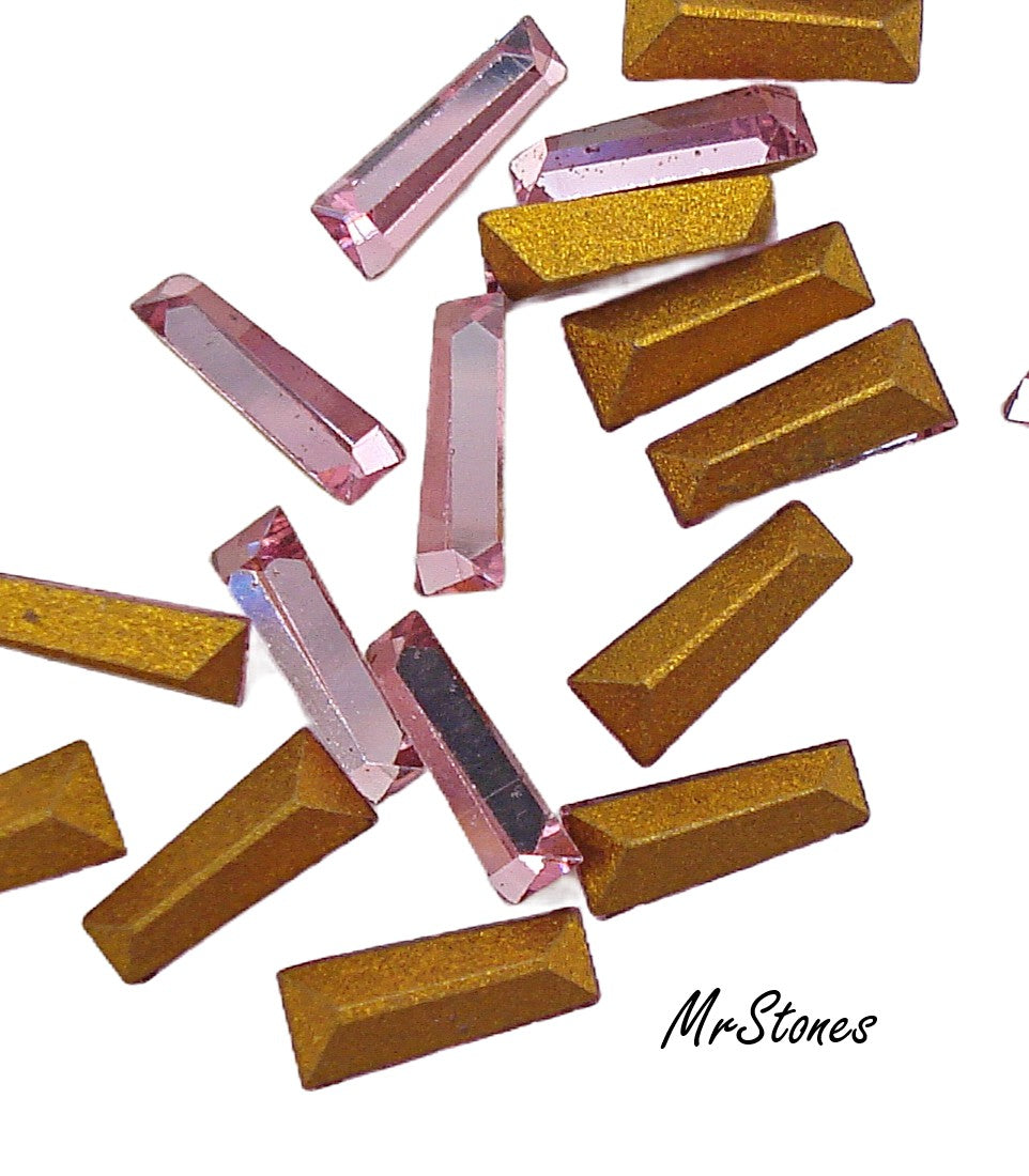 5x2x1.5mm (4700) (#10) Rose Pink Tapered Baguette Keystone – MrStones