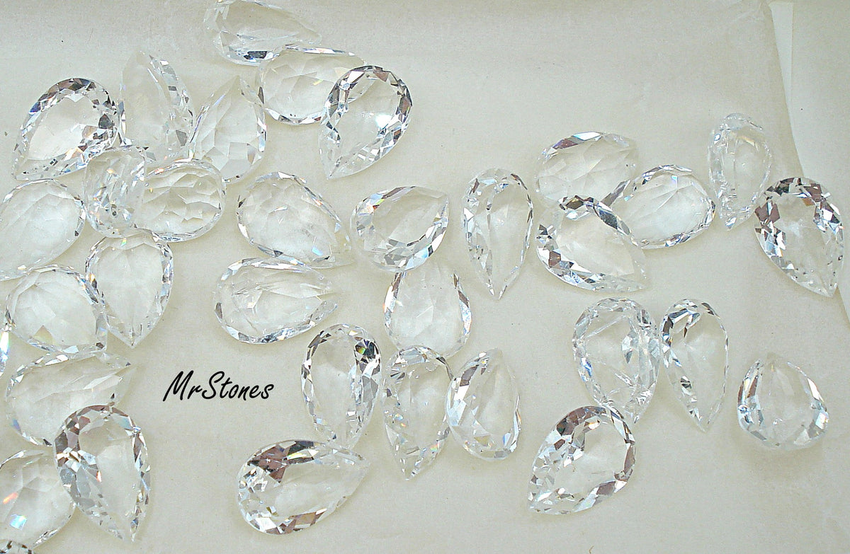 13x8.5mm (4320) Crystal Unfoiled Pear Shape Pendeloque Teardrop SO PRE ...