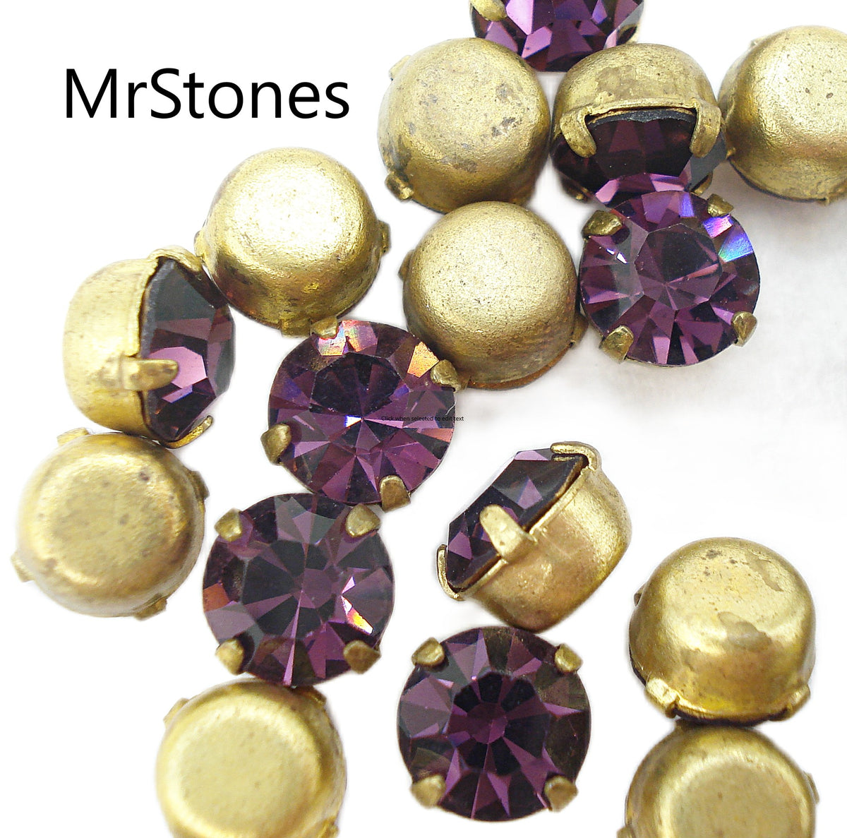 6.2mm (F1100) (29ss) Round Amethyst Brass 4 Prong Setting – MrStones