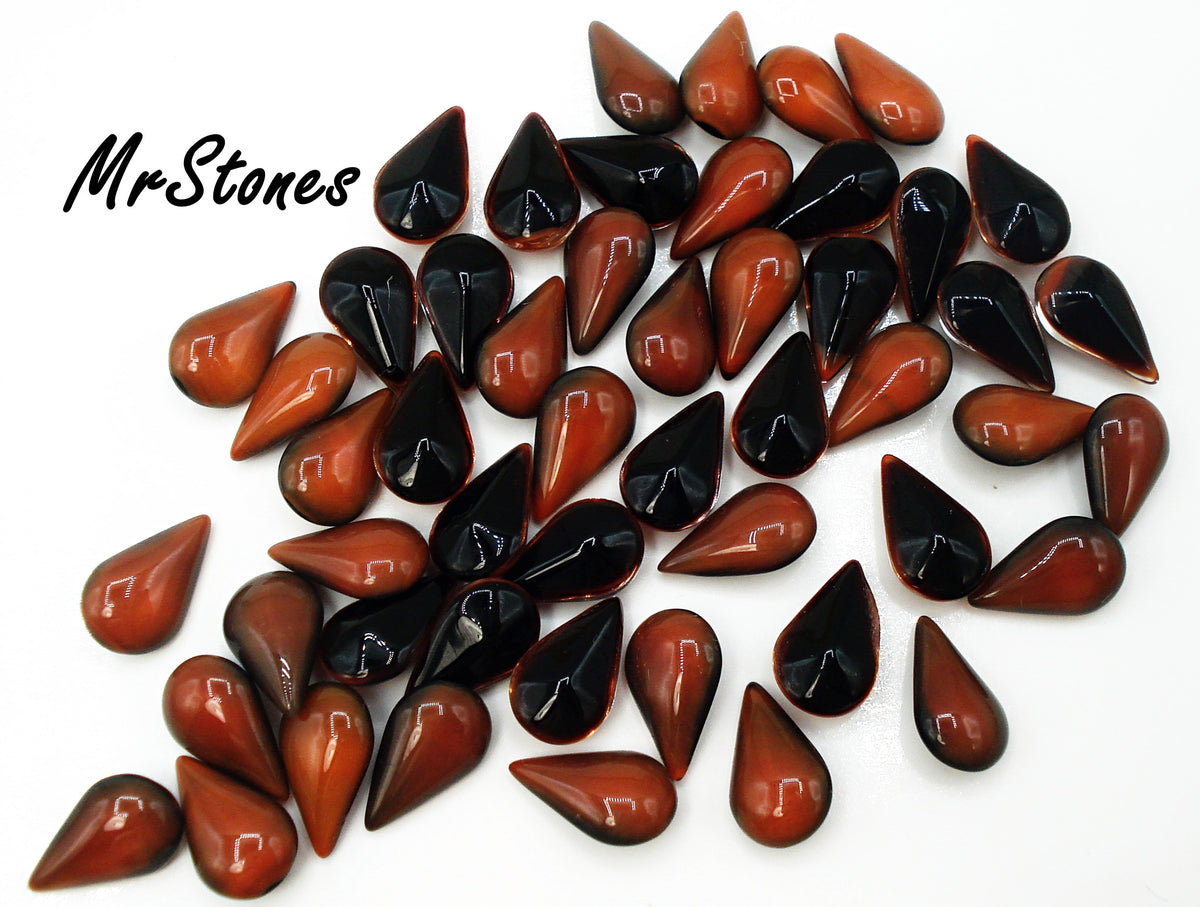 10x6mm (3101) Red Silk Pear Shape Buff Top Doublet – MrStones