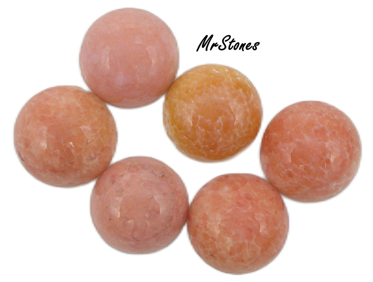 13mm (2194) Peach Coral Pink Matrix Round Cabochon – MrStones