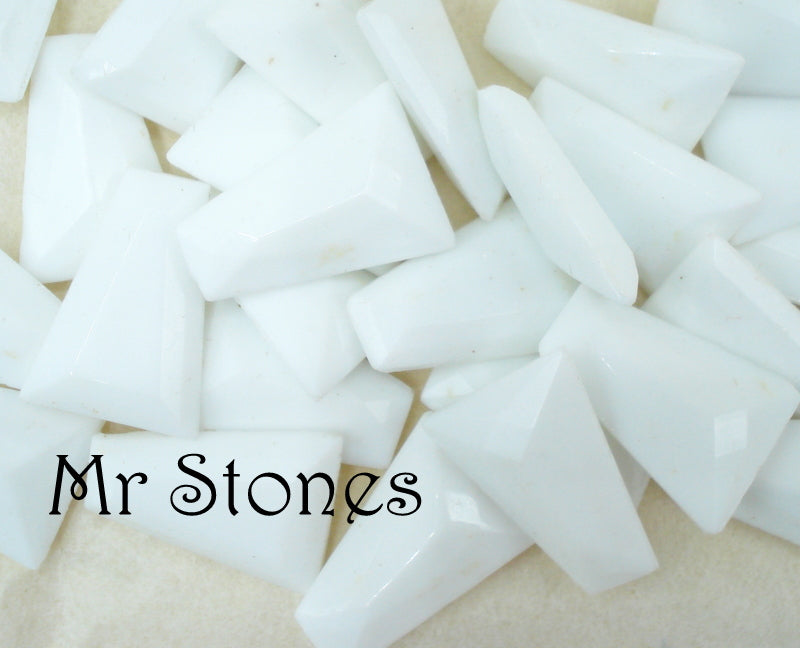 18x13mm (4700) Chalk White Keystone Tapered Baguette – MrStones
